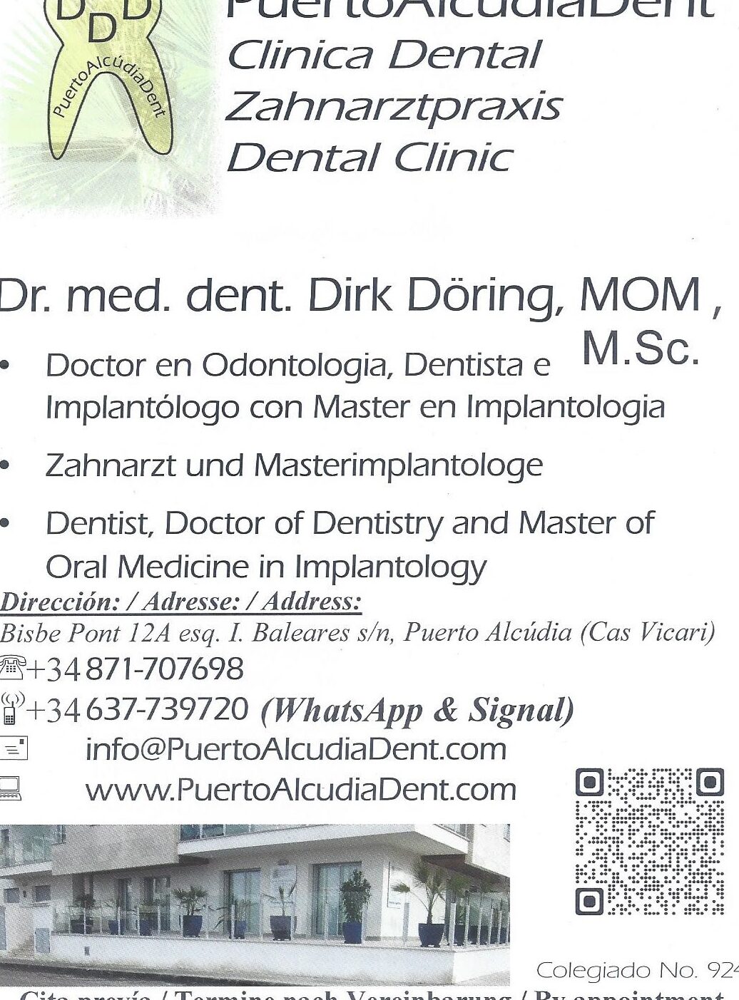 ️ Zahnarzt Dr. med. dent. Dirk Döring MOM MSc - Odontólogo - Dentist ...